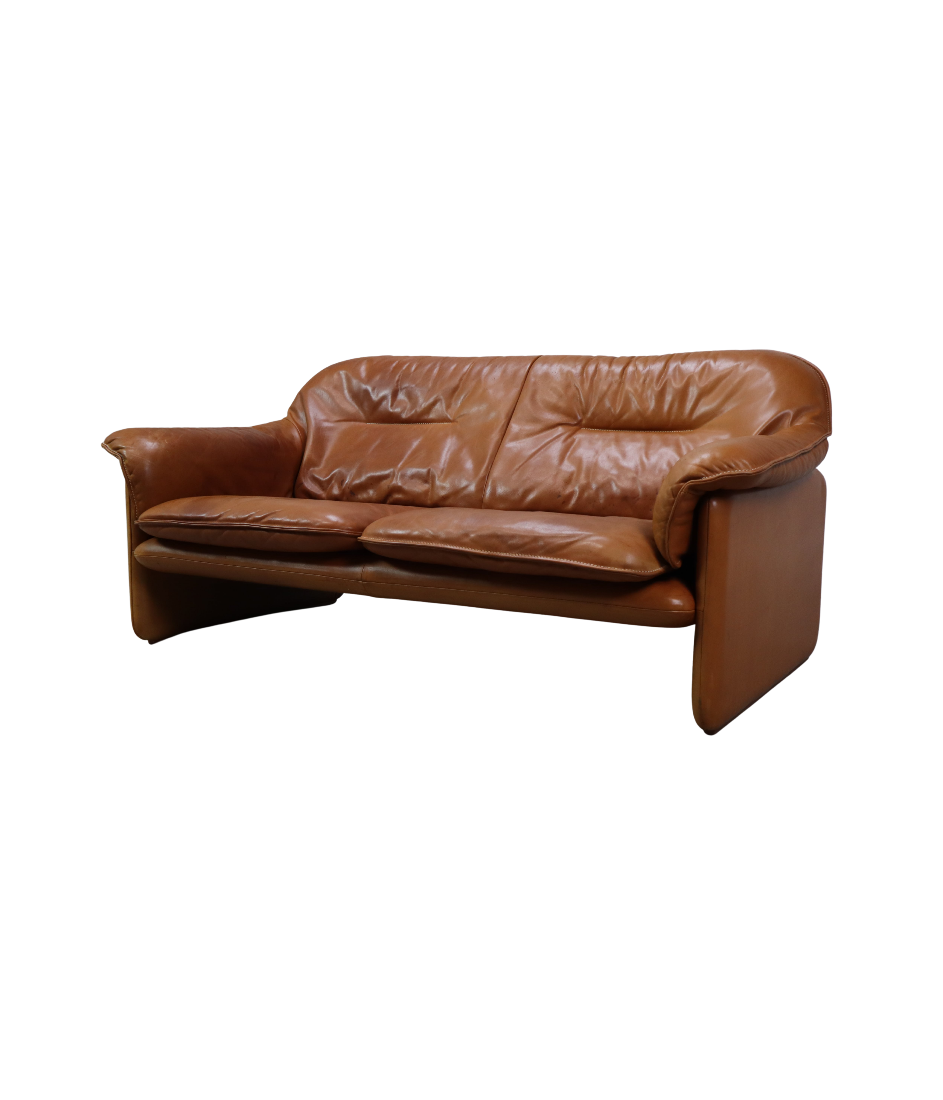 DS-16 Cognac leather sofa by De Sede Switzerland – Curiouz
