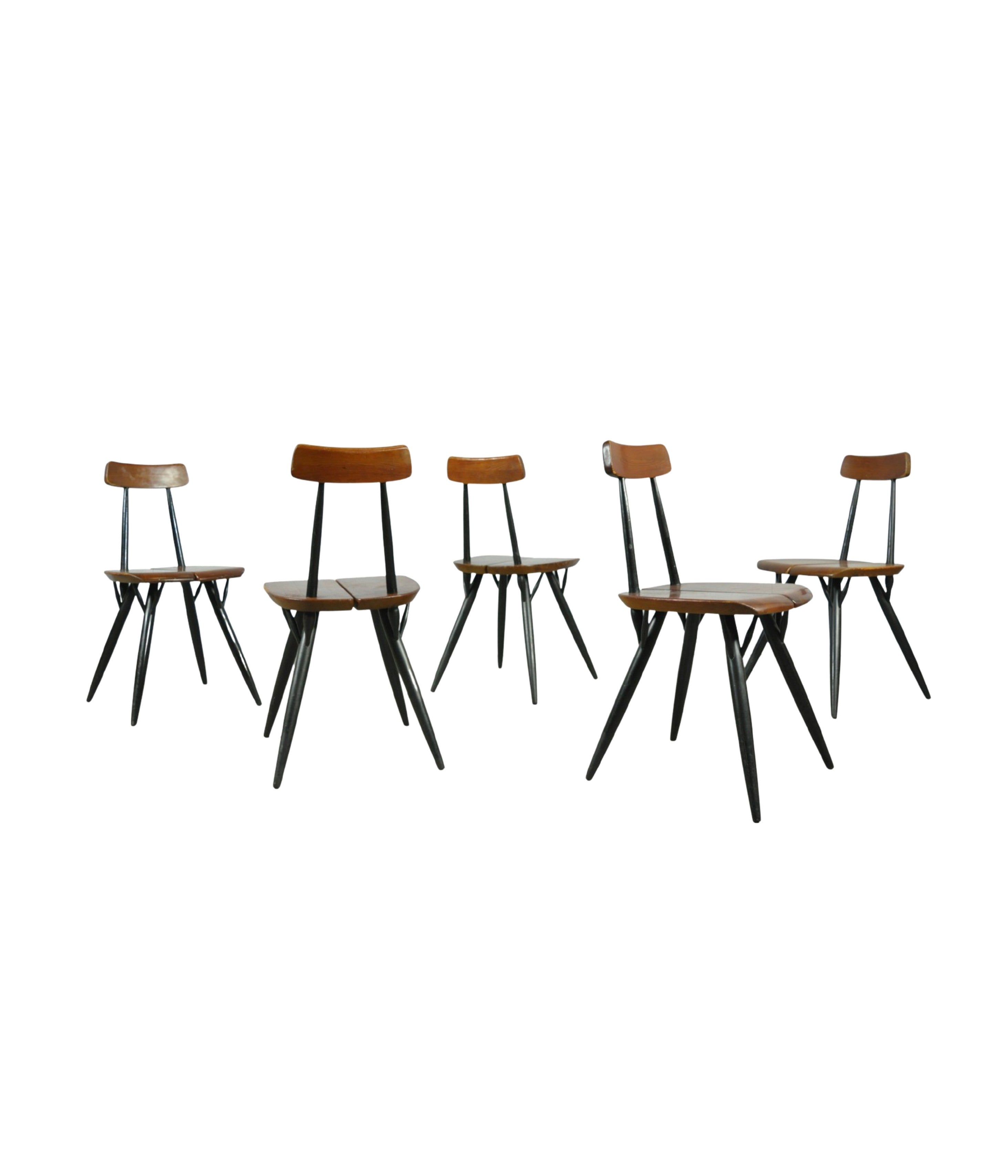Set of 5 Ilmari Tapiovaara Pirkka chairs – Curiouz