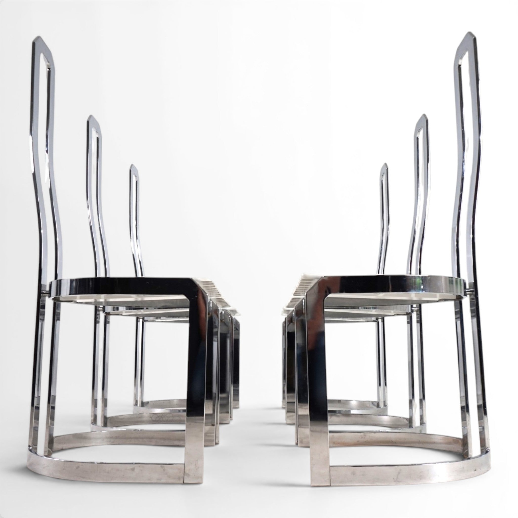 Set of 6 vintage Allmilmö chrome dining chairs – Curiouz