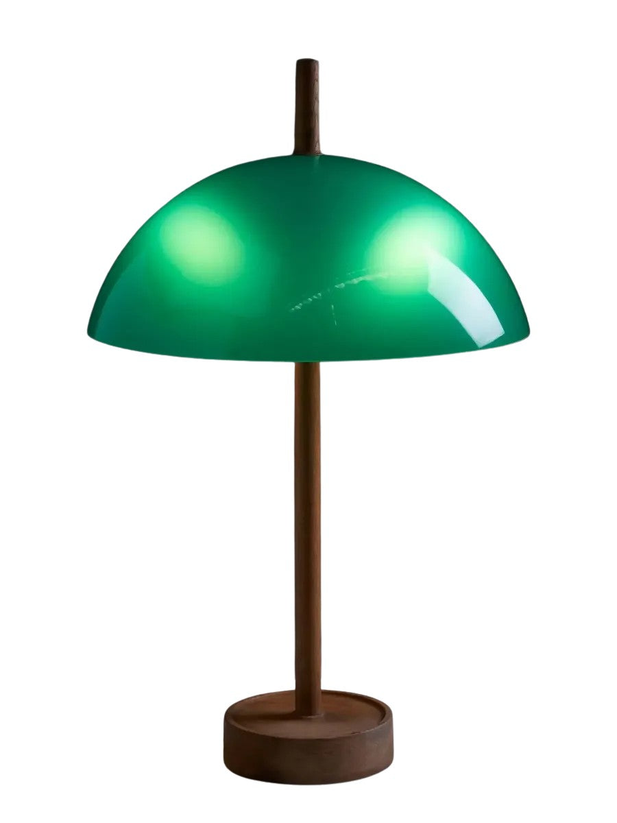 Table Lamp Model 1103 in Oak Wood & Green Plexiglass – Curiouz