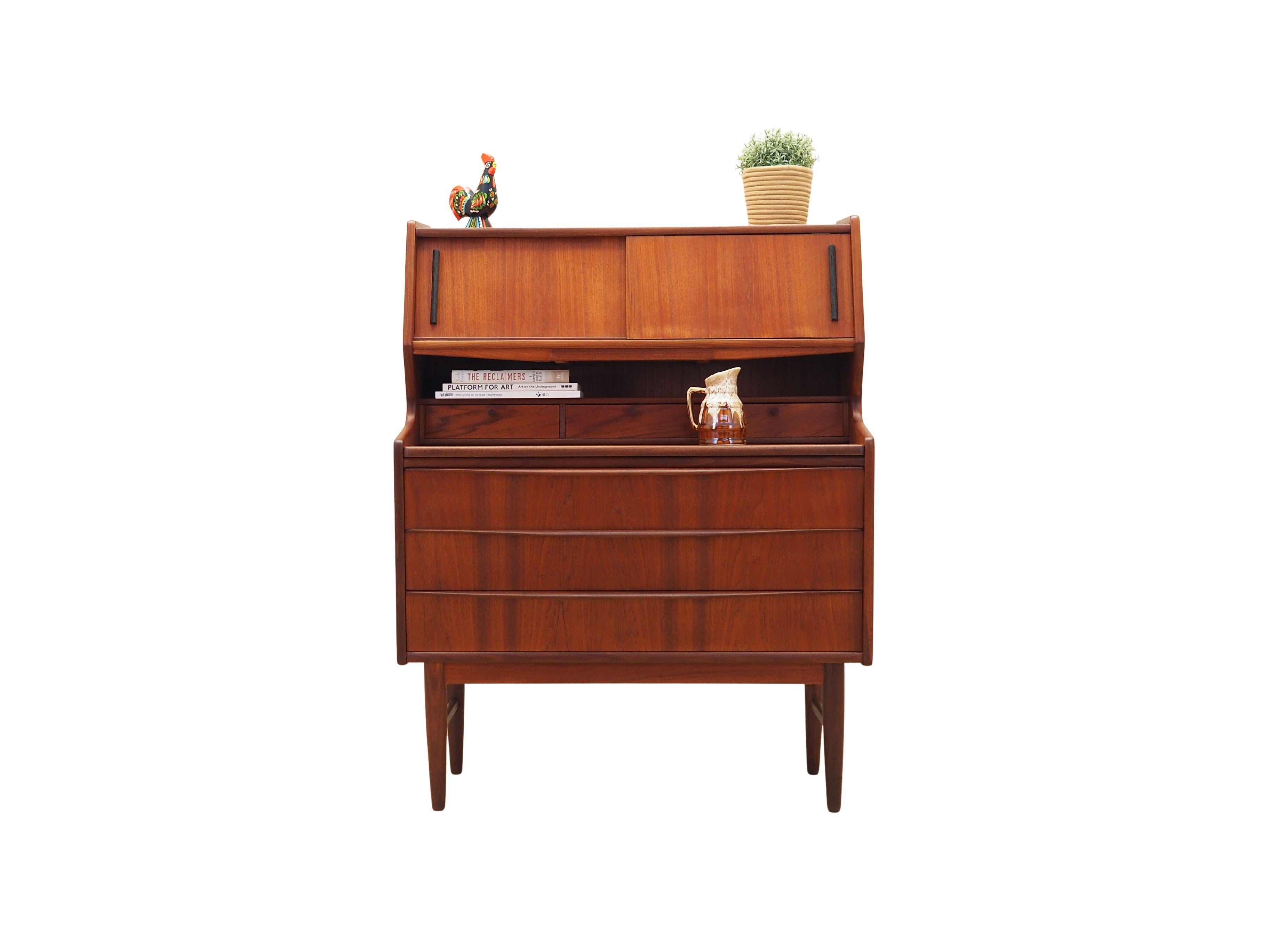 Vintage 1970s teak secretary with drawers – Curiouz